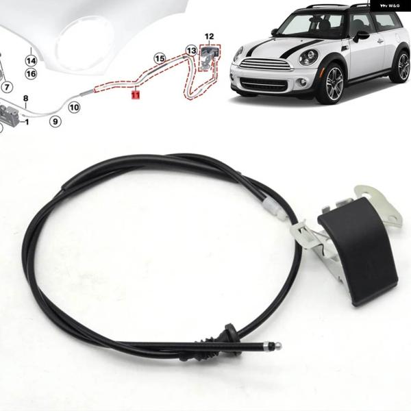 エンジン フードリリース ケーブル ハンドル付き ボンネット ラッチリリースワイヤー ミニクーパー R56 クラブマン R55 コンバーチブル R57 クーペ R58 R59 カスタム パーツ アクセサリーSpecial Features:...