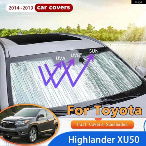 フルカバー サンシェード トヨタ ハイランダー XU50 2014~2019 2015 カーアクセサリー 日焼け防止 フロントガラス サイドウィンドウバイザー カスタム パーツ アクセサリーProduct application scena...