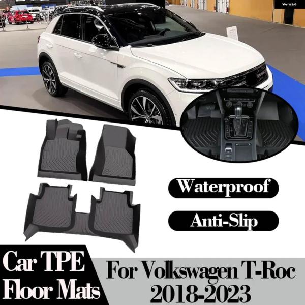 VW フォルクスワーゲン T-ROC TROC 2018 2019-2023 TPE 車フロアマット カーペット LHD フット パッド カバー カーペット パッド フット パッド フルラグ 滑り止め カスタム パーツ アクセサリーHigh...
