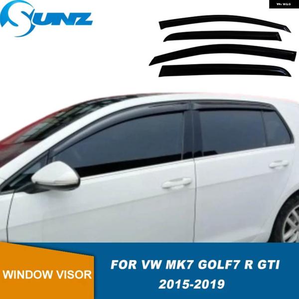 サイドウィンドウデフレクター VW MK7 GOLF7 R GTI 2015-19 4個 ウィンドウバイザー サン レインガード デフレクター ウェザーシールド カスタム パーツ アクセサリーMaterial:PlasticHigh-con...