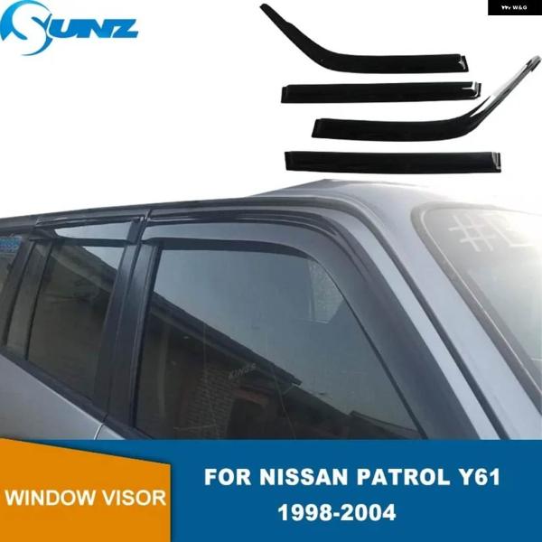 サイドウィンドウデフレクター 日産 パトロール Y61 1998-04 ドアバイザー ウェザーシールド サンレインガード SUNZ カスタム パーツ アクセサリーMaterial:PlasticHigh-concerned chemical...