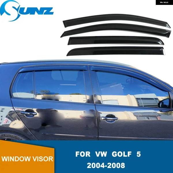 サイドウィンドウデフレクター VW ゴルフ 5 V MK5 TDI GTI R32 2004-08 サンレインガード ドアバイザー ウェザーシールド SUNZ カスタム パーツ アクセサリーMaterial:PlasticHigh-conc...