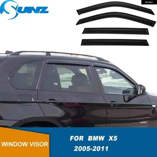サイドウィンドウデフレクター BMW X5 2005 2006 2007 - 10 2011 ウェザーシールド サン レイン デフレクター ガード カーウィンドウバイザー カスタム パーツ アクセサリーMaterial:PlasticHig...