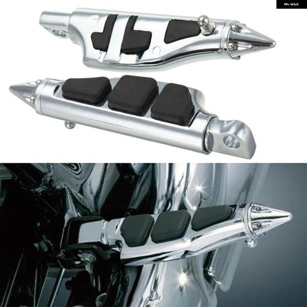 オートバイ シルバーCNC フットレスト ペダル ハーレー エレクトラグライド ロードキング ストリートグライド スポーツスター XL フットペグ フットレスト カスタム パーツ アクセサリーHigh-concerned chemical:...