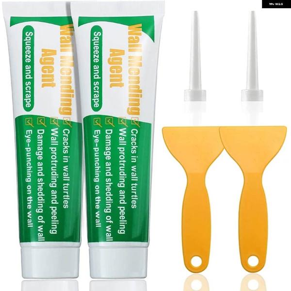 壁補修剤 乾式壁補修キット 2個パック 壁面補修スクレーパーとチップ付き 粘着性乾式壁補修パテ カスタム パーツ アクセサリーHigh-concerned chemical:NoneOrigin:Mainland China2 Pack W...