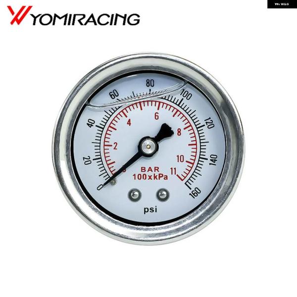 YOMI 燃料圧力計 液体 0-160 PSI オイルプレスゲージ 燃料計 ホワイトフェイス 汎用 1/8 NPT YC100917 カスタム パーツ アクセサリーHigh-concerned chemical:NoneOther Part...