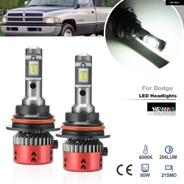 ダッジ ラム 1500 2500 3500 1994-2001 キャラバン ダコタスピリット フロント 9004 HB1 LED ハイ/ロー ヘッドライト コン バージョン キット 6500K バルブ カスタム パーツ アクセサリーHigh...