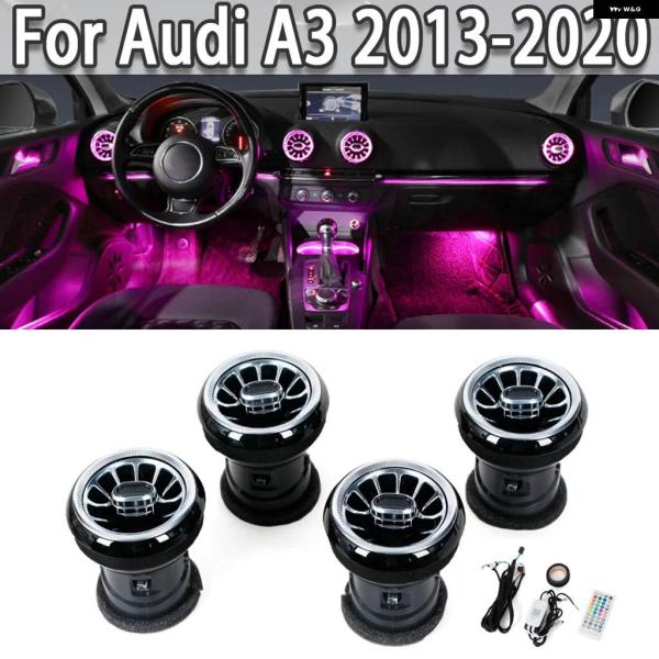 アウディ A3 2013-2020 LED アンビエントライト フロント ダッシュボード AC エアコン ベント アウトレット ターボ インテリア トリム カーアクセサリー カスタム パーツ アクセサリーHigh-concerned che...