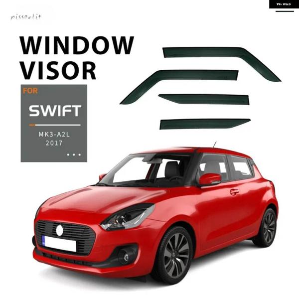 スズキ スウィフトGLアクセサリーウィンドウバイザーウェザーシールドウィンドレインガードドアバイザーベントシェード ベントバイザーストリップ用 カスタム パーツ アクセサリーMaterial:PlasticHigh-concerned ch...