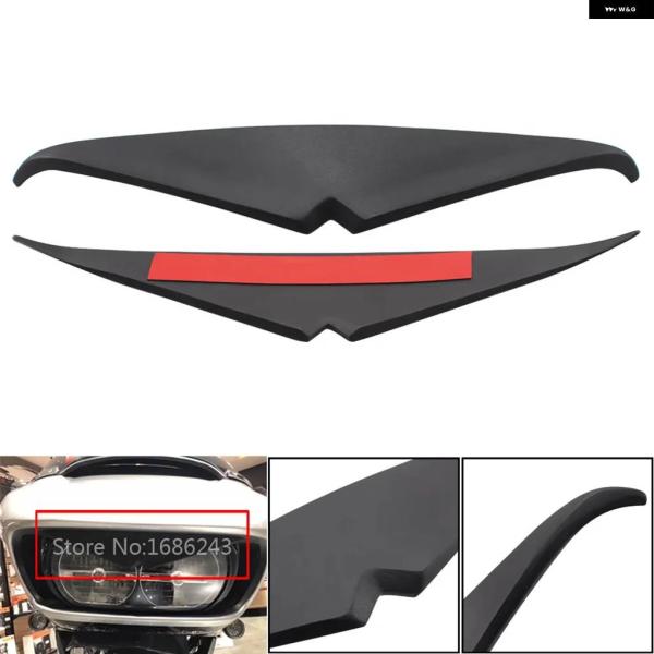 モト ヘッドライト トリム 装飾 上部カバー バイザーアクセント ヘッドランプ アイブロウアイリッド ステッカー ハーレー ロードグライド CVOアクセサリー カスタム パーツ アクセサリーProtective parts:OtherHig...