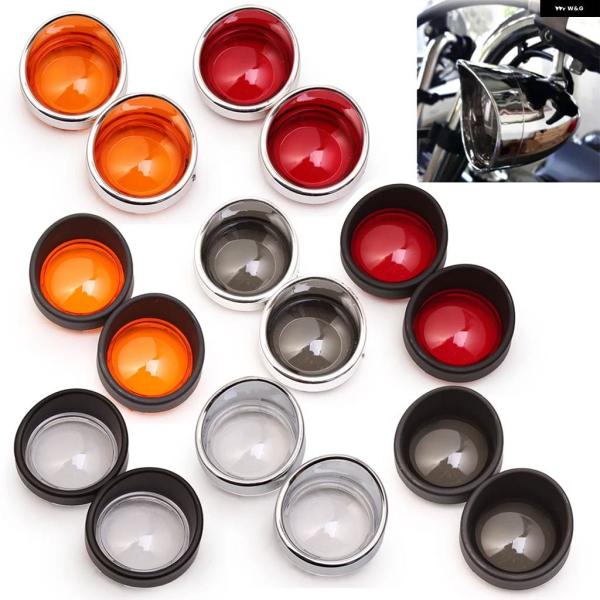 オートバイ 2ピース ウィンカーライト ベゼル レンズ カバー バイザー トリム リング ハーレー ツーリング FLHR FXRT ダイナ ソフテイル FLHX スポーツスター XL カスタム パーツ アクセサリーProtective pa...