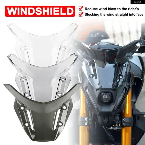 バイク フロントガラス ヤマハ MT09 FZ09 MT-09 FZ-09 2021-2023 2024 エアウィンドスクリーン ディフレクター プロテクター アクセサリー カスタム パーツ アクセサリーHigh-concerned che...
