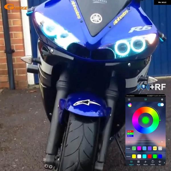 ヤマハ 2003 - 09 RF BT アプリ リモート マルチカラー ウルトラ RGB LED エンジェルアイキット ハローリング カスタム パーツ アクセサリーHigh-concerned chemical:NoneCertificat...