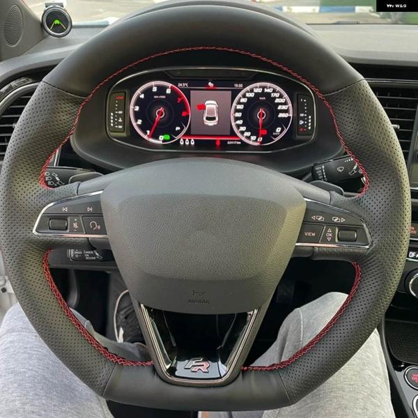 ステアリングホイール 編組カバー シート LEON CUPRA LEON ST CUPRA LEON ST CUPRA 2013-2019 ATECA CUPRA ATECA FR 2016-2019 カスタム パーツ アクセサリーHigh...
