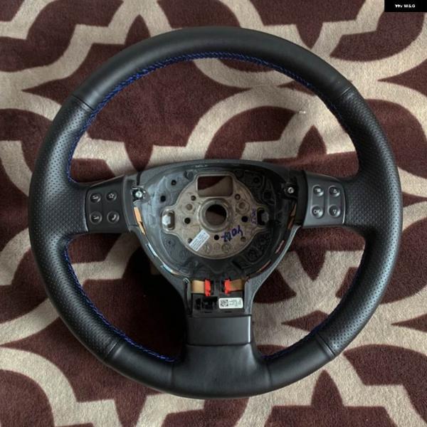編み込みカーステアリングホイールカバー 滑り止め人工皮革 フォルクスワーゲン VW パサート B6 ジェッタ 5 MK5 ティグアン ゴルフ 5 MK5 2007-2011 カスタム パーツ アクセサリーHigh-concerned che...