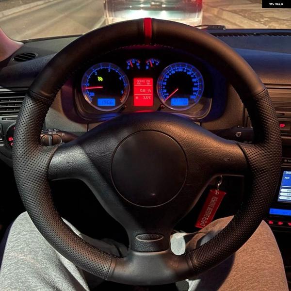 編み込みカーステアリングホイールカバー 滑り止め人工皮革 フォルクスワーゲン VW ゴルフ 4 MK4 パサート B5 セアト レオン ポロ カスタム パーツ アクセサリーHigh-concerned chemical:NoneSpecia...