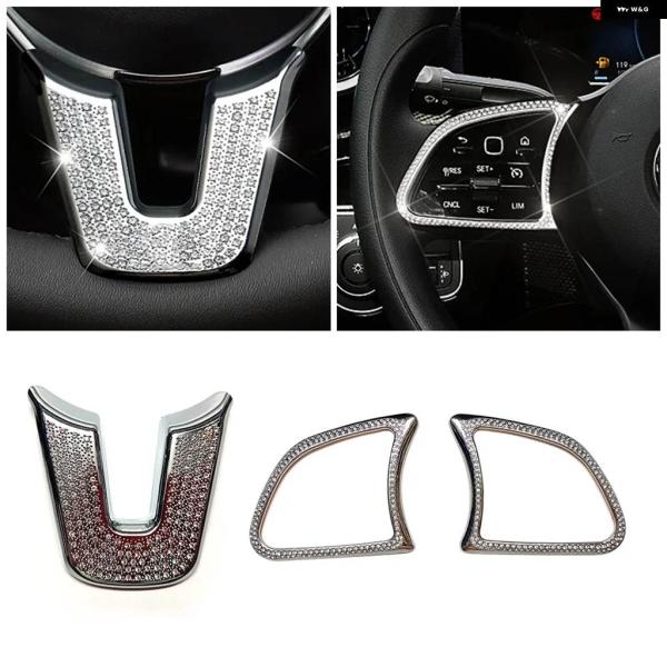 メルセデスベンツ A B C E CLA CLS GLA GLB GLC GLEクラス カーパーツ ステアリングホイール ボタン フレーム トリム クリスタル ダイヤモンド ステッカー カスタム パーツ アクセサリーHigh-concern...