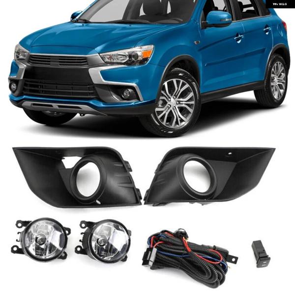 1セット 三菱 アウトランダー スポーツ ASX RVR 2016 2017 2018 フロントバンパー フォグランプ ライトワイヤー スイッチカバー フレーム ベゼルキット カスタム パーツ アクセサリーHigh-concerned ch...