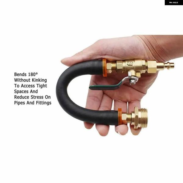 RV WINTERIZING ブローアウト アダプター W シャットオフ バルブ 3/4インチ -11 NH スレッド 1/4インチ クイックコネクト キャンピングカー ボート キャンピングカー トラベル トレーラー用 カスタム パーツ ア...