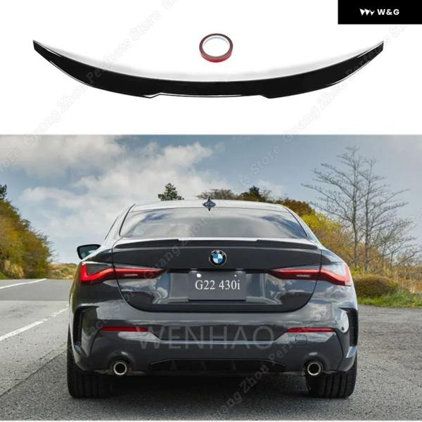 BMW 4シリーズ G22 G23 G24 G26 G82 420I 420D 430I M440I 2020-2023 スタイル リアルーフリップスポイラー ウィング ABSカー カスタム パーツ アクセサリーHign-concerned...