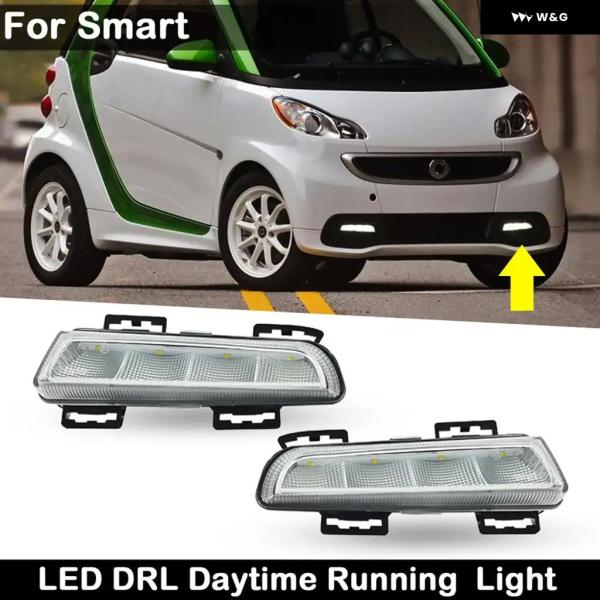 スマート フォーツー 451 2013-2015 クリアレンズ カーフロント デイライトガイド LED DRL デイタイム ランニングライト 2個 カスタム パーツ アクセサリーHign-concerned Chemical:NoneFor...