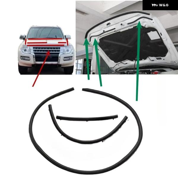 ボンネット ラバーシール 3個 パジェロ 4代目 ディーゼル 5902A016 V90 ボンネット ストリップ モンテロ ウェザーストリップ ショーグン V80 2007-2020 カスタム パーツ アクセサリーHign-concerned...