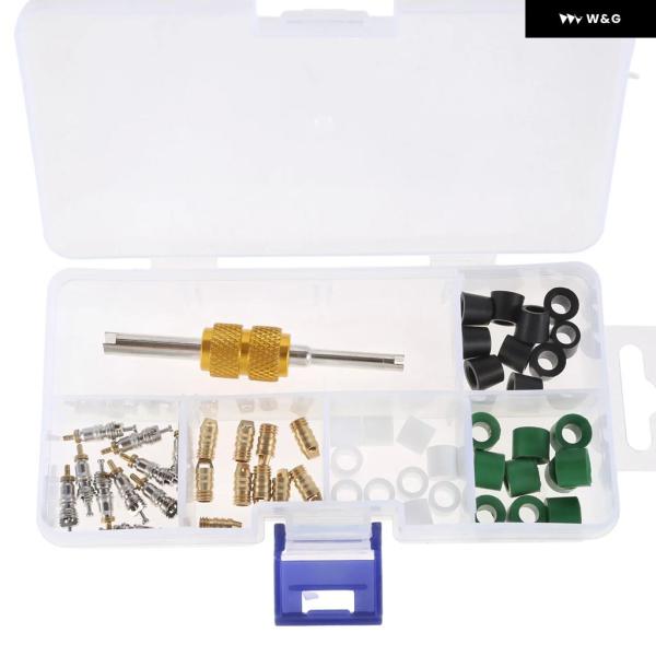 5ボックス R22 R410 エアコン バルブ コアキット 車用 エアコン 冷凍タイヤ バルブ ステムコア ホースガスケット 詰め合わせキット カスタム パーツ アクセサリーHign-concerned Chemical:NoneSpeci...
