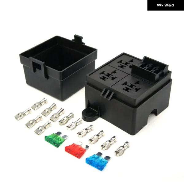 DC12V/24V 車用ヒューズ ホルダー 3ウェイヒューズリレー ボックス 回路 ヒューズ ホルダー 4/5ピン 40A 80A ボックス カー トラック マリン RV ボート カスタム パーツ アクセサリーHign-concerned ...
