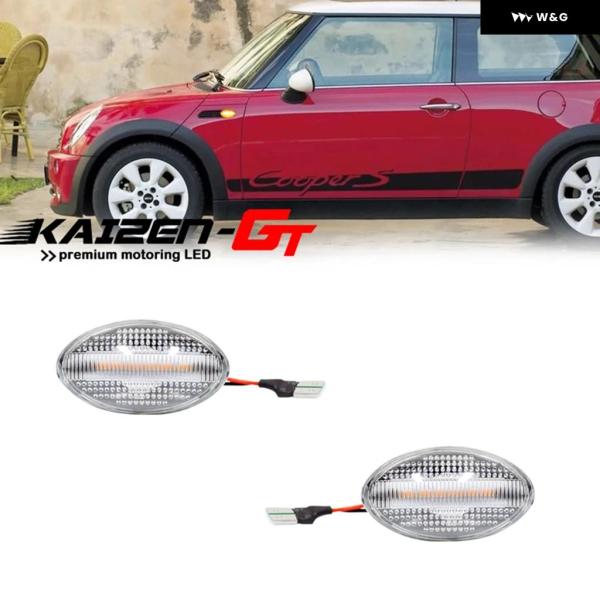 クリア/スモークレンズ アンバー イエロー LED 車用フロントサイド マーカーライト フェンダーフレアライト 2002-2006 MINI R50/R53 2004-2008 R52 カスタム パーツ アクセサリーHign-concern...