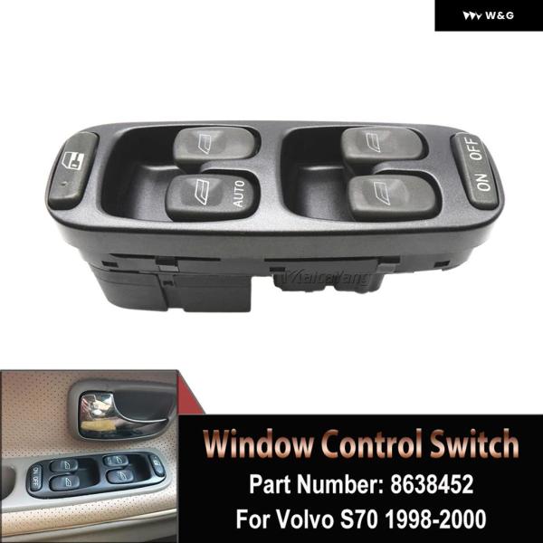 電動ウィンドウ コントロール マスター コントロール スイッチ ボタン フロント左 ボルボ V70 S70 XC70 8638452 1998-2000 9472276 8637145 9148957 カスタム パーツ アクセサリーHign...