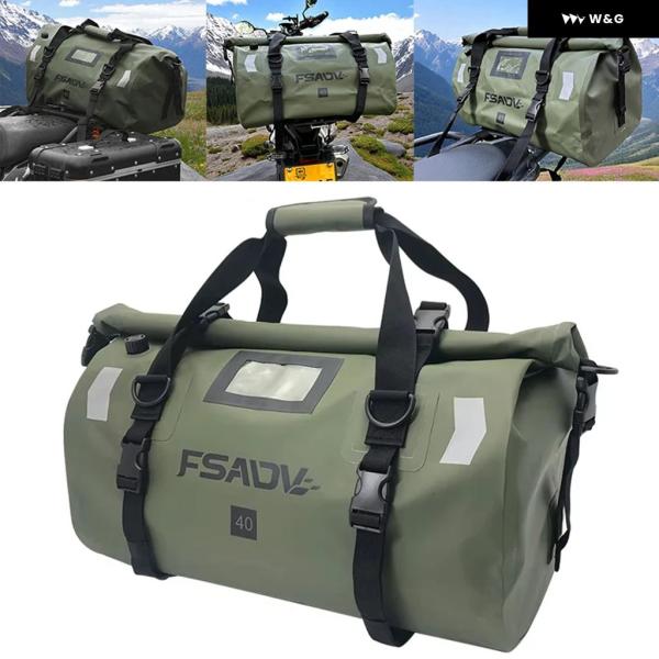 オートバイ バイク テールバッグ 防水 500D PVC ドライラゲッジロールパック バックパック ダッフル オートバイ バイク リアバッグ BMW R1200GS ホンダ カスタム パーツ アクセサリーHign-concerned Che...