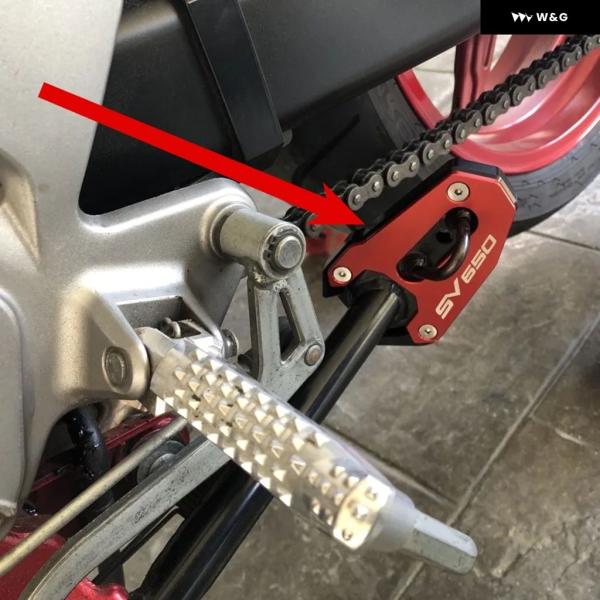 オートバイ バイク スズキ X 2018 2019 2020 2016-2021 CNCフットキック スタンド サイド スタンド エクステンション拡大プレート パッド SV650 X カスタム パーツ アクセサリーProtective pa...