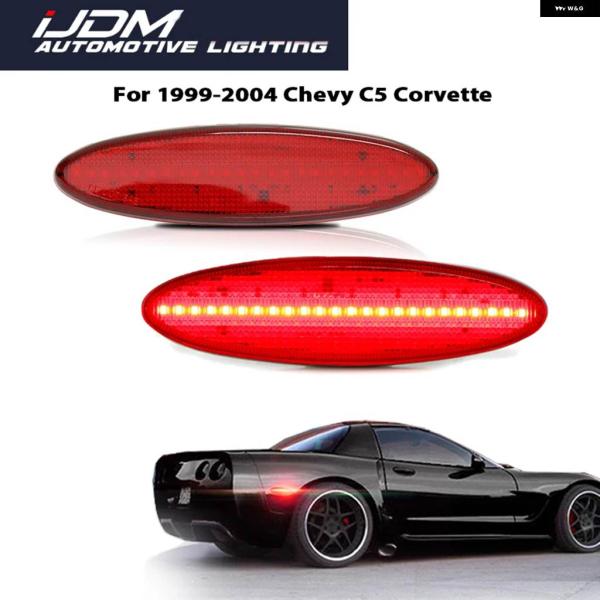 2個 LED サイド マーカーライト リアフェンダーライト レッドシグナルランプ シボレー コルベット C5 1997-2004 クーペ Z06 コンバーチブル 12V カスタム パーツ アクセサリーHigh-concerned chemi...