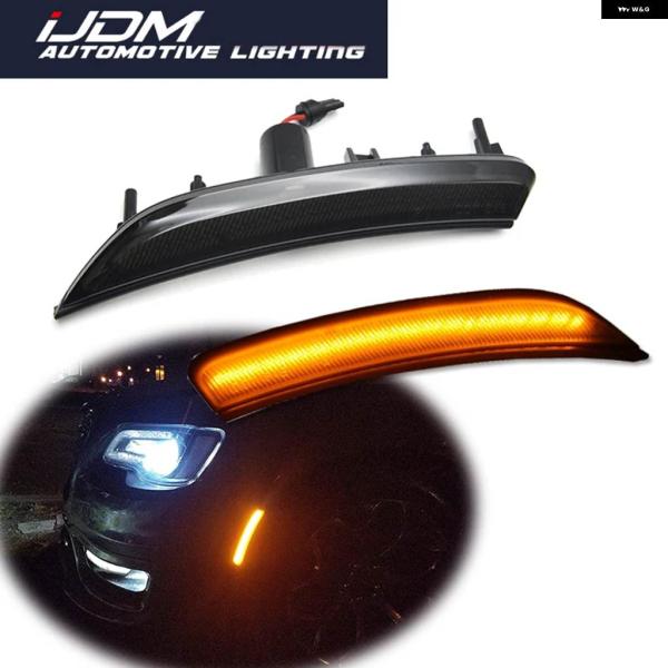 2個 スモーク/クリア LED フロントサイド マーカーライト ランプ US バージョン 2015 2016 2017 クライスラー 200 2015 2016 2017 アンバー 68206449AA 12V カスタム パーツ アクセサリ...