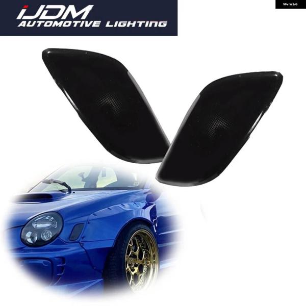 2002 2003 スバル インプレッサ RS / TS / WRX スモークレンズ カーフロント バンパー サイドマーカー パーキング ライトカバー シェル 電球 /ソケットなし カスタム パーツ アクセサリーHigh-concerned...