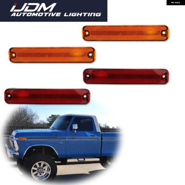 フォード ブロンコ Fシリーズ トラック エコノライン バン カー フロント/リア フェンダー サイド マーカーライト カバー シェルキット 電球 /ソケットなし カスタム パーツ アクセサリーHigh-concerned chemical...