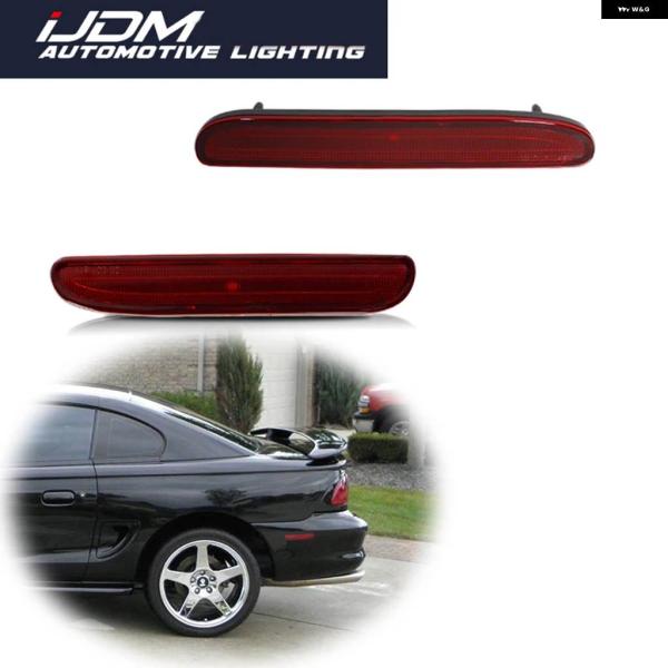 1994 - 98 フォード マスタング レッド / スモークレンズ カー リア バンパー サイドマーカー リフレクター ライトカバー シェル 電球 なし カスタム パーツ アクセサリーHigh-concerned chemical:Non...