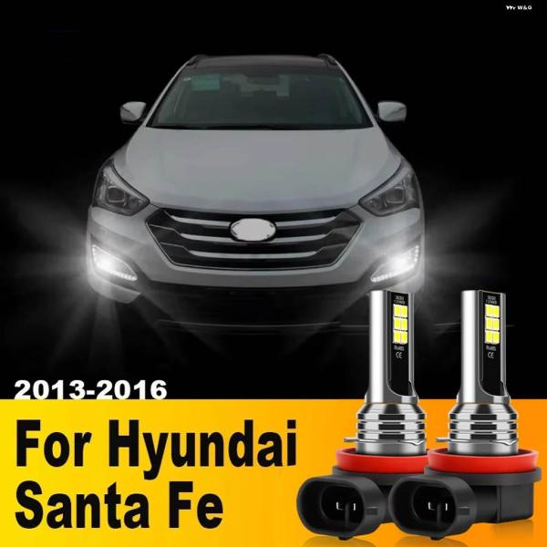 2個 LED ランプ CSP 3030SMD 自動車用フロント フォグランプ 12V 6000K フォグライト アクセサリー H8 H11 H16JP サンタフェ 2013 - 16 カスタム パーツ アクセサリーHigh-concerne...