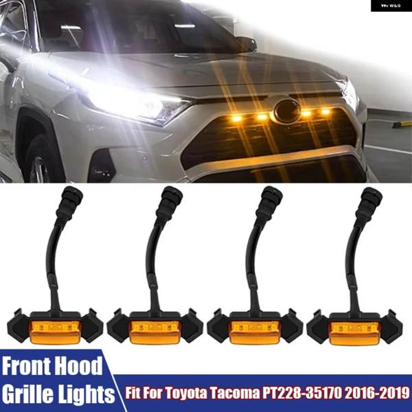 4個 LED 車用ライト フロントフード グリル ライト トヨタ タコマ PT228-35170 2016 - 19 カーアクセサリー シングルライト カスタム パーツ アクセサリーHigh-concerned chemical:NoneF...