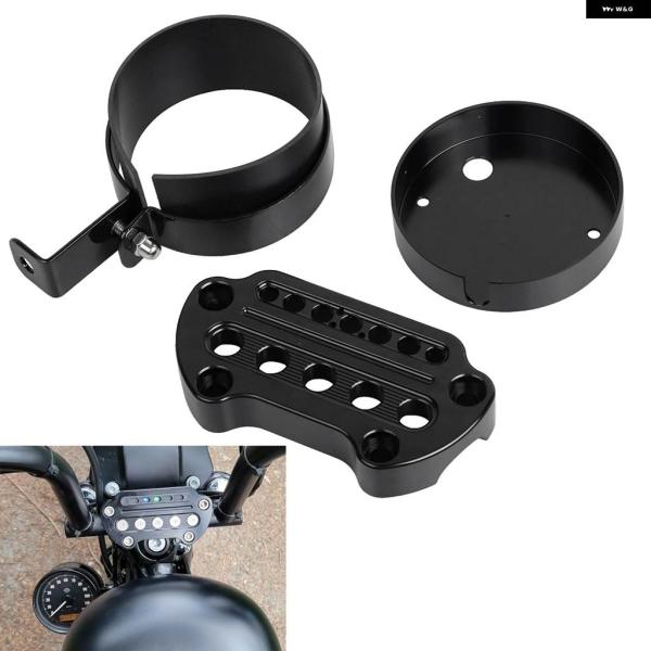 バイク サイドスピード メーター 移設 ブラケット カバー ブラック ハーレー スポーツスター アイアン 883 XL1200L XL1200N カスタム XL883C カスタム パーツ アクセサリーHigh-concerned chemi...