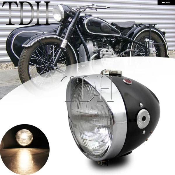 ウラル サイドカー カフェレーサー ヴィンテージ ヘッドライト バイク フロント ランニング ランプ ヘッドランプ BMW K750 KS750 R71 M72 ZUNDAPP BW40 MW DB カスタム パーツ アクセサリーHigh-...
