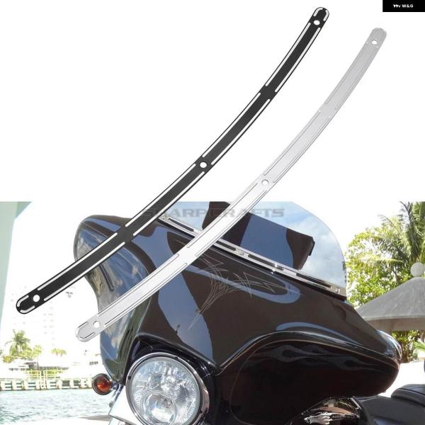 ハーレー ツーリングエレクトラストリート トラック ベベル フロントガラス トリム TRI GLIDE FLHX FLHTC FLHTC FLHCU FLHX 1996-2013 2012 ブラッククローム カスタム パーツ アクセサリーP...