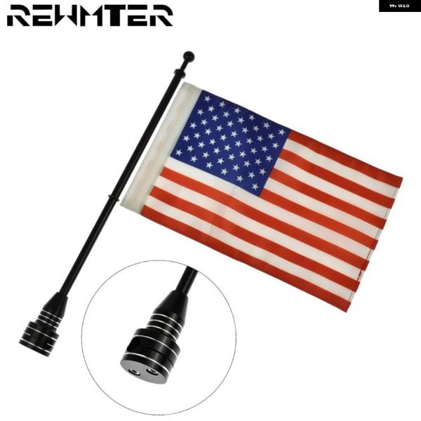 オートバイ ブラックリアサイド マウント フラッグポール アメリカ/ドイツ/フランス/カナダ/イタリア/ ハーレー スポーツスター 1200 48ツーリング カスタム パーツ アクセサリーProtective parts:OtherHigh...