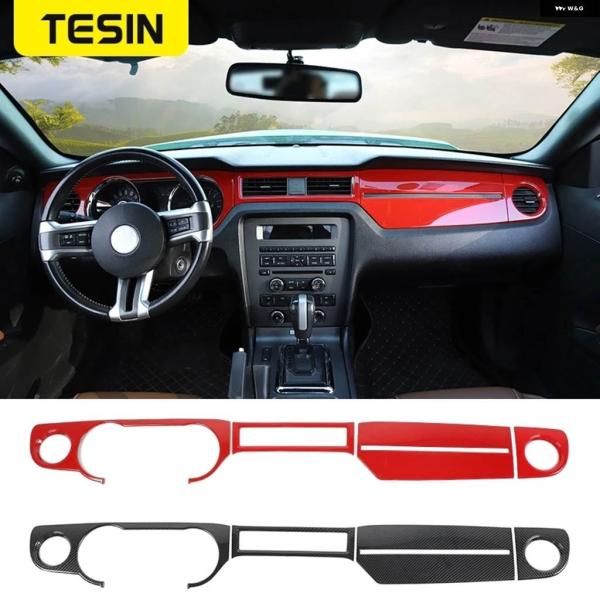 ABSカーボンカーセンター コンソール ダッシュボード デコレーションカバー フォード マスタング 2010年 - 14 インテリア アクセサリー カスタム パーツ アクセサリーHigh-concerned chemical:NoneExt...