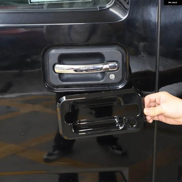 ハマーH2 2003-2009年用 ABS ブラック/シルバー車ドア外側ハンドルドアボウル 装飾 フレーム カバー ステッカー カーアクセサリー カスタム パーツ アクセサリーHigh-concerned chemical:NoneItem...