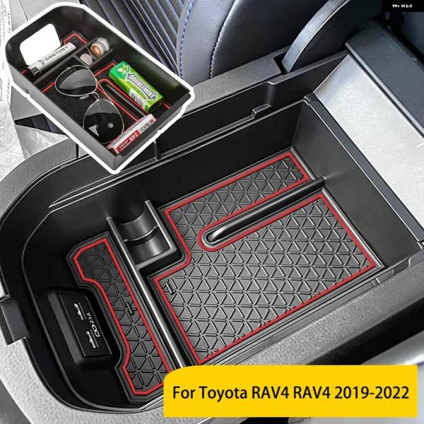 トヨタ RAV4 2019用カー アームレスト ボックス 収納 - 23 アクセサリー オーガナイザー センター コンソール トレイ ボックス ブラック カスタム パーツ アクセサリーHigh-concerned chemical:None...