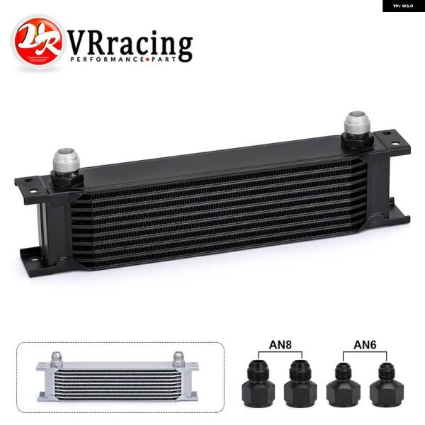 汎用 エンジン トランス ミッション AN10 オイルクーラー 10列 シルバー/ブラック VR7010 カスタム パーツ アクセサリーHigh-concerned chemical:NoneSize:00Model Number:00Br...