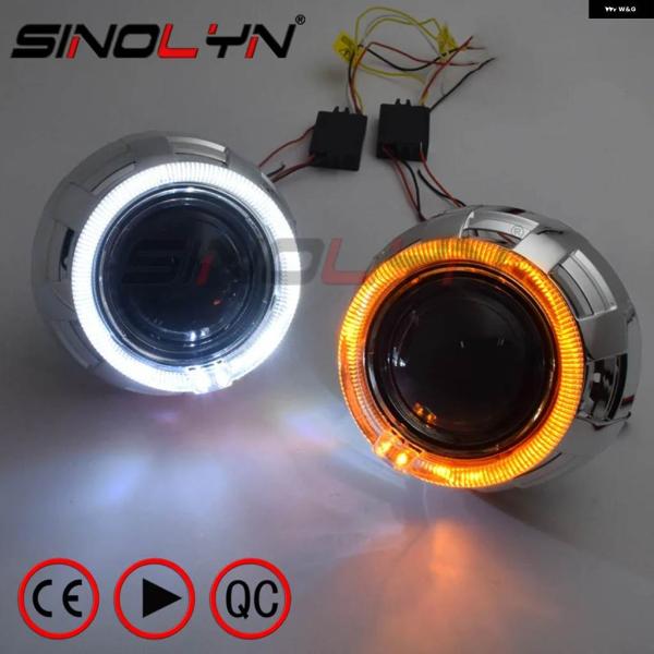 3.0インチバイ キセノン レンズ ヘッドライト H7 H4 エンジェルアイズ ウィンカー H1 HIDプロジェクター ライト カーアクセサリー調整 カスタム パーツ アクセサリーHigh-concerned chemical:NoneCe...