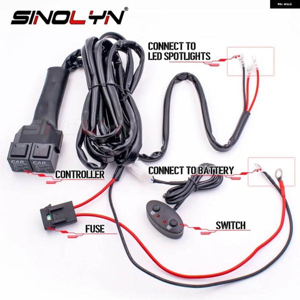 240W重装備配線 制御 スイッチBI LED フォグライト LEDスポットライト車用12V ケーブル カスタム パーツ アクセサリーOrigin:Mainland ChinaVoltage:12VItem Type:Spotlight C...