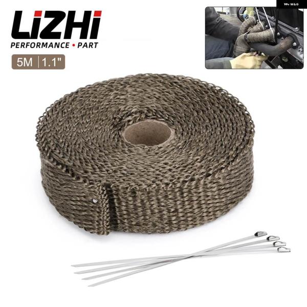 1インチ/25MM 5M/10M/15Mチタン排気ヘッダー パイプ ロッキングタイ付きヒートラップテープサーマルプロテクションロールシールド車両 カスタム パーツ アクセサリーHigh-concerned chemical:NoneMoto...